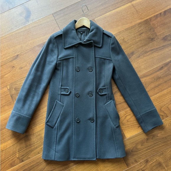 Sisley | Jackets & Coats | Sisley Womens Slate Gray Doublebreasted Pea ...
